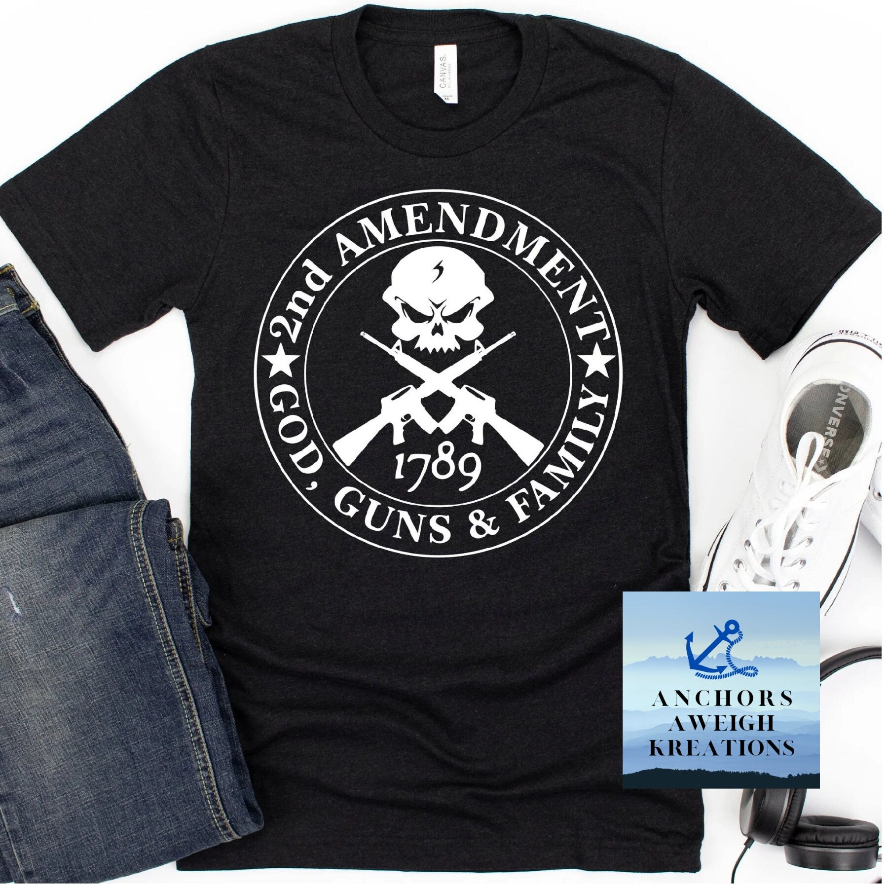 2nd Amendment God guns family T shirt | Anchors Aweigh Kreations